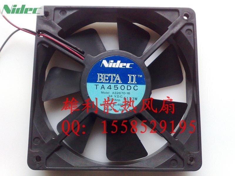 Nidec TA450DC A32670-16 DC 24V 0.31A 12025 12CM 2 -wire Axial Cooling ...